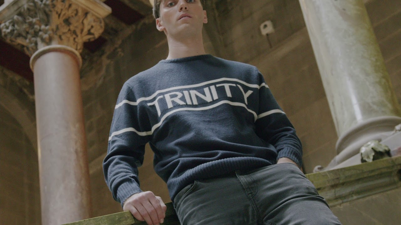 Navy & Natural Trinity College Knitted Jumper - YouTube
