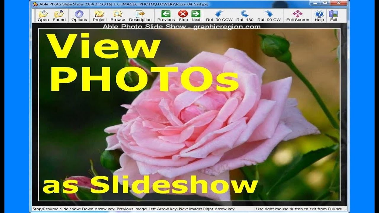How to view photos as slideshow | Able Photo Slideshow | Flowers - YouTube