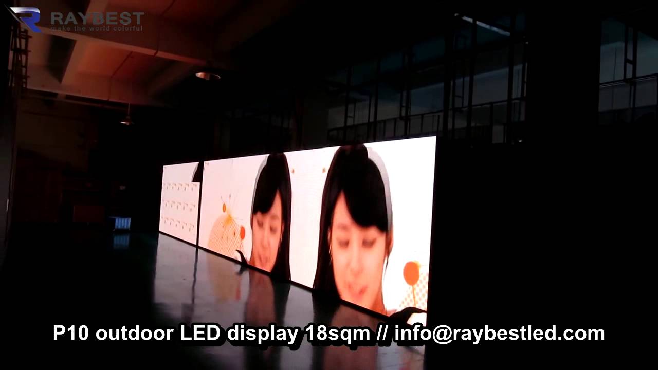 P10mm outdoor led screen for advertising 18sqm - YouTube