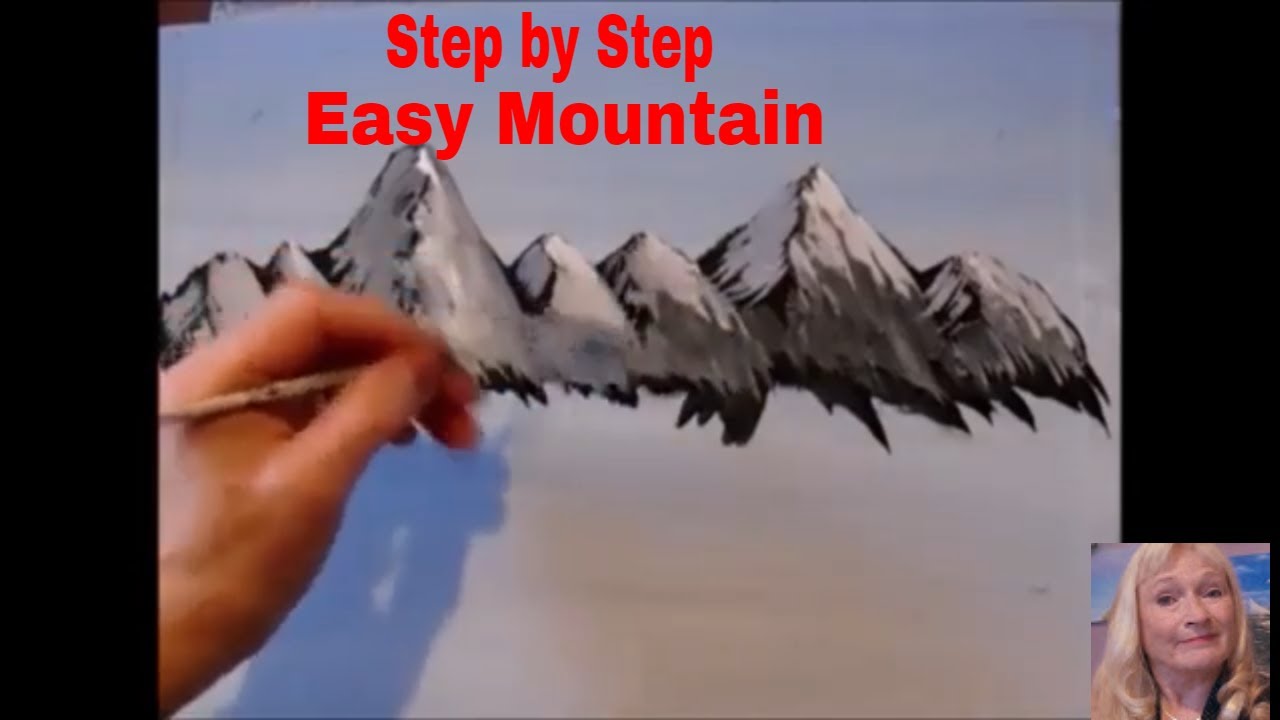 How to paint a Mountain in 3 easy steps for beginners with Acrylic ...