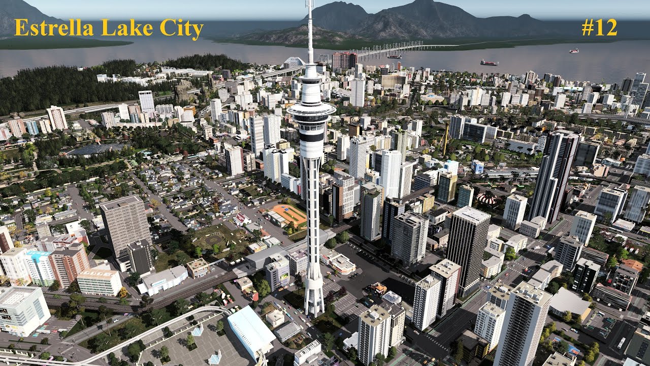 CITIES SKYLINES - ESTRELLA LAKE CITY - CLIP 12 Around the City Part 2 ...
