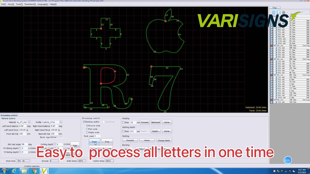 How to operate the bender software of the automatic channel letter ...