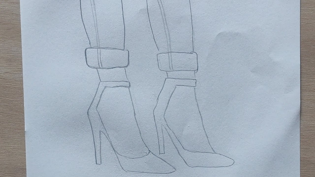 Girl with a pair of heels on it || Easy drawing for Beginners - YouTube