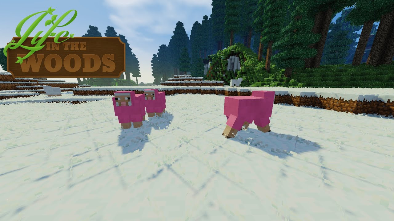 Life In The Woods #523 - Pink Sheep Gang - Minecraft Let's Play - YouTube