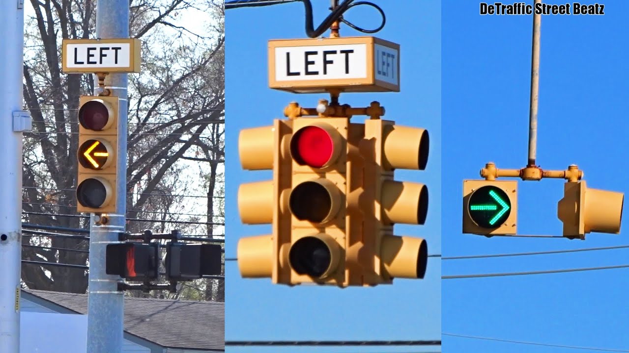 Flashing Red Left Turn with Right Turn Beacon Traffic Lights | 13 Mile ...