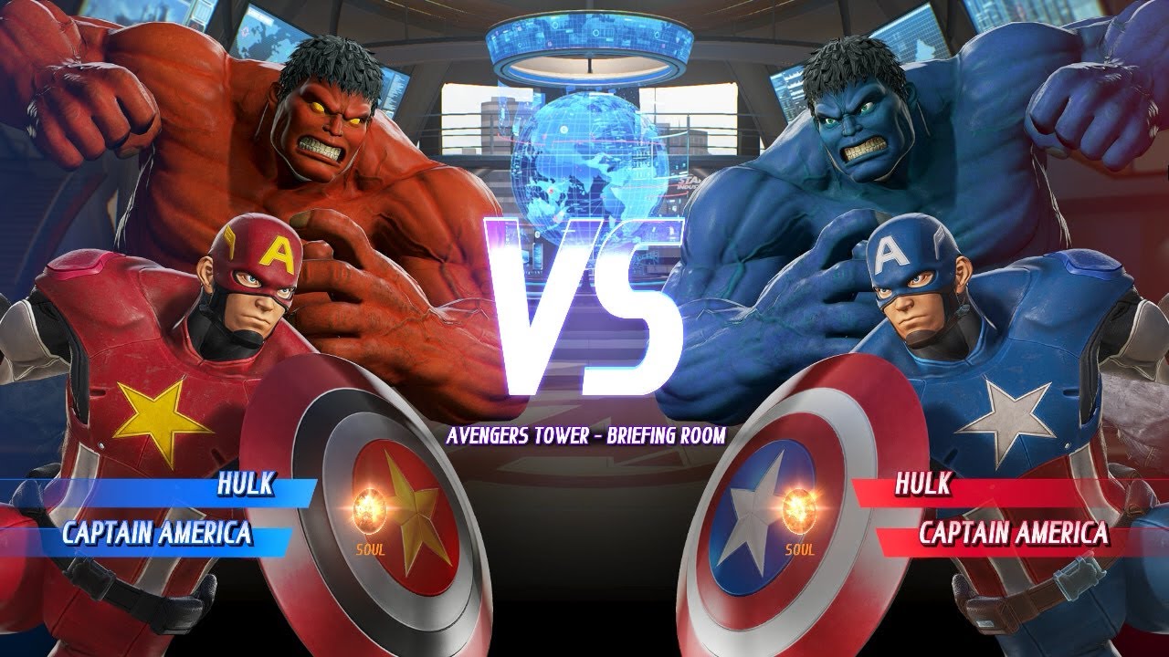 Red Hulk and Red Captain America VS Blue Hulk and Captain America ...
