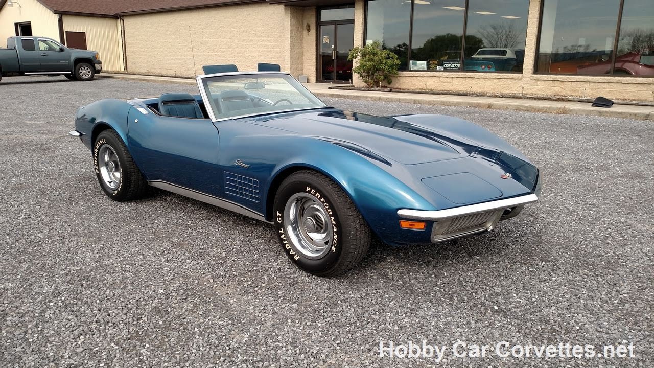 1971 Bridgehampton Blue Corvette Convertible 4spd - YouTube