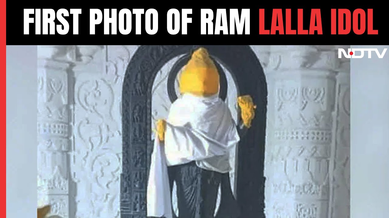 First Photo Of Ram Lalla Idol Inside Ayodhya Temple's Sanctum Sanctorum ...
