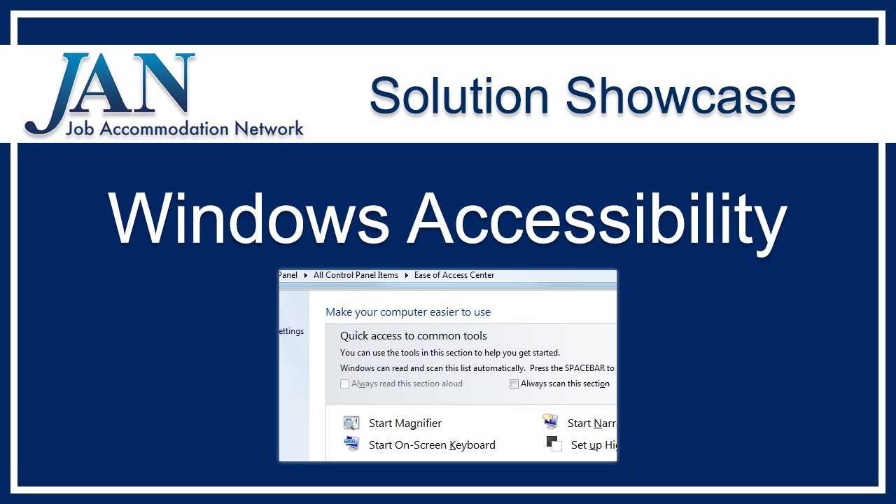 Solution Showcase: Windows Accessibility - YouTube