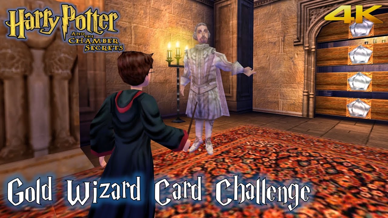 Harry Potter and the Chamber of Secrets PC Extended 'Gold Wizard Card Challenge' Walkthrough (4K ...