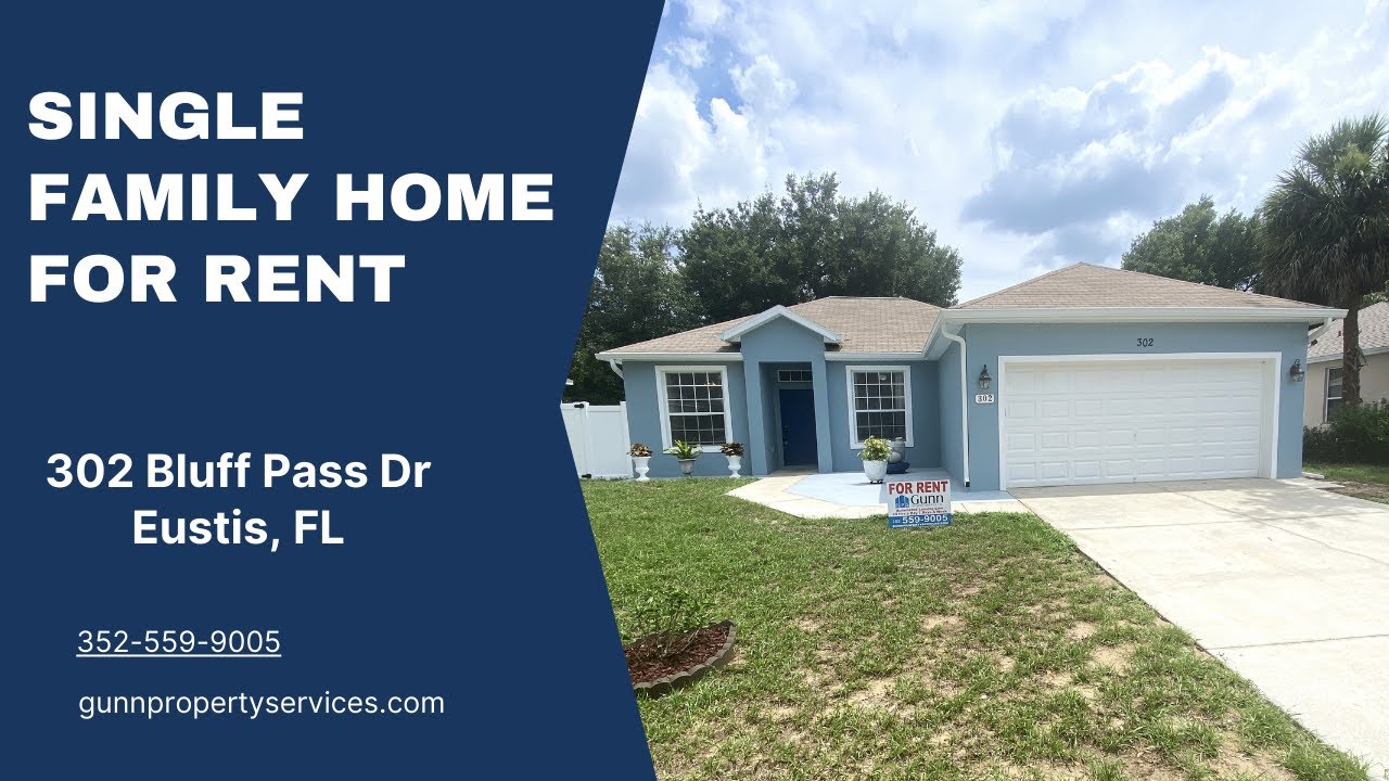 302 Bluff Pass Dr, Eustis - 3 Bedroom 2 Bath Single family Home - YouTube