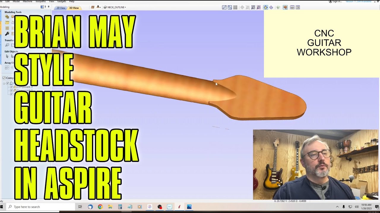 Creating the Brain May Red Special Neck Volute in Aspire - YouTube