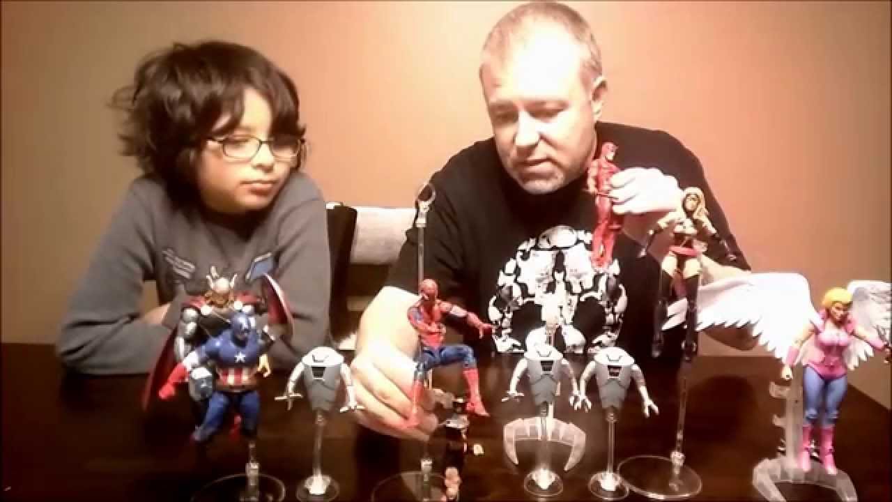 Different flight stands for action figures - YouTube