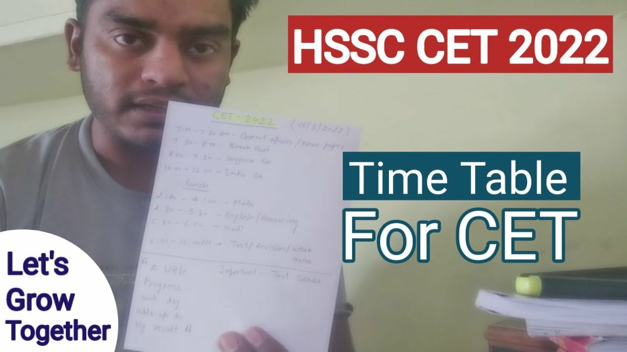 My Time Table For CET | Join Me For Group Study | #hssc #cet - YouTube
