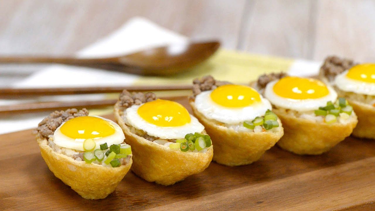 Beef Fried Bean Curd Sushi ㅣ 소고기유부초밥 - YouTube