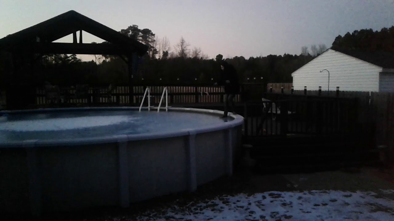 Funniest Irish Mum Frozen swimming pool fail - YouTube