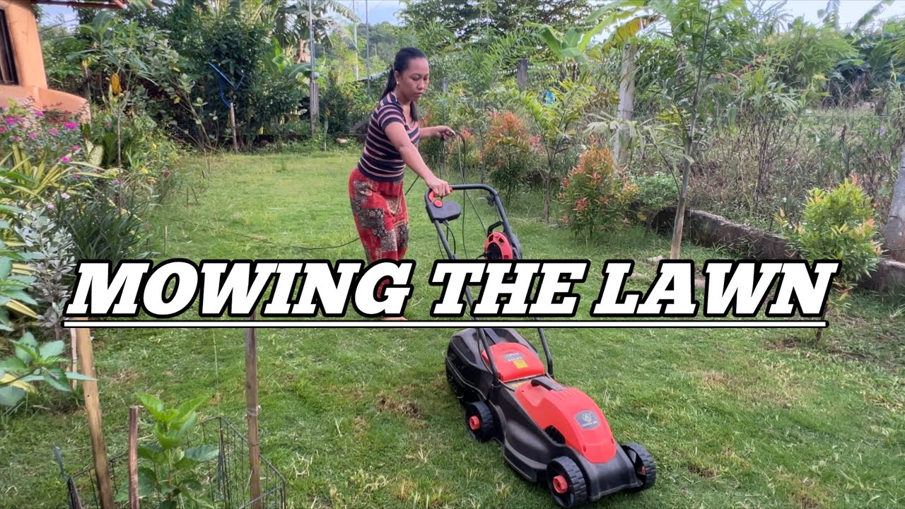 MOWING THE LAWN #britishfilipinalifestyle #lawnmower #provincelife # ...