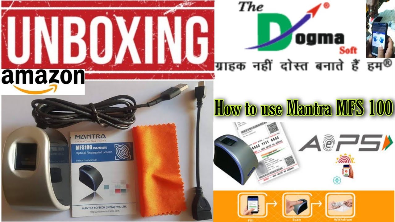 how to use mantra MFS 100 // unboxing setup and testing // mantra MFS ...