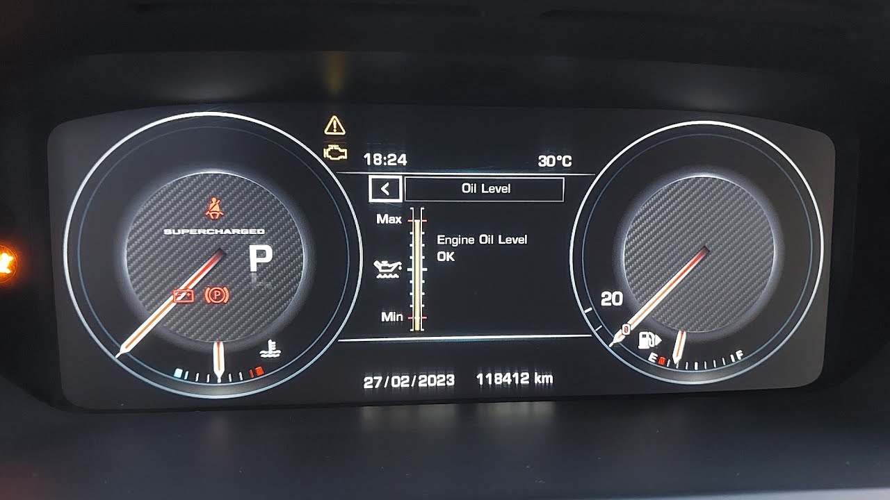 How To Check Engine Oil Level Car Range Rover v8 supercharger - YouTube