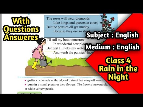 Class 4 th : English - Poem - Rain in the night - Explanation With ...