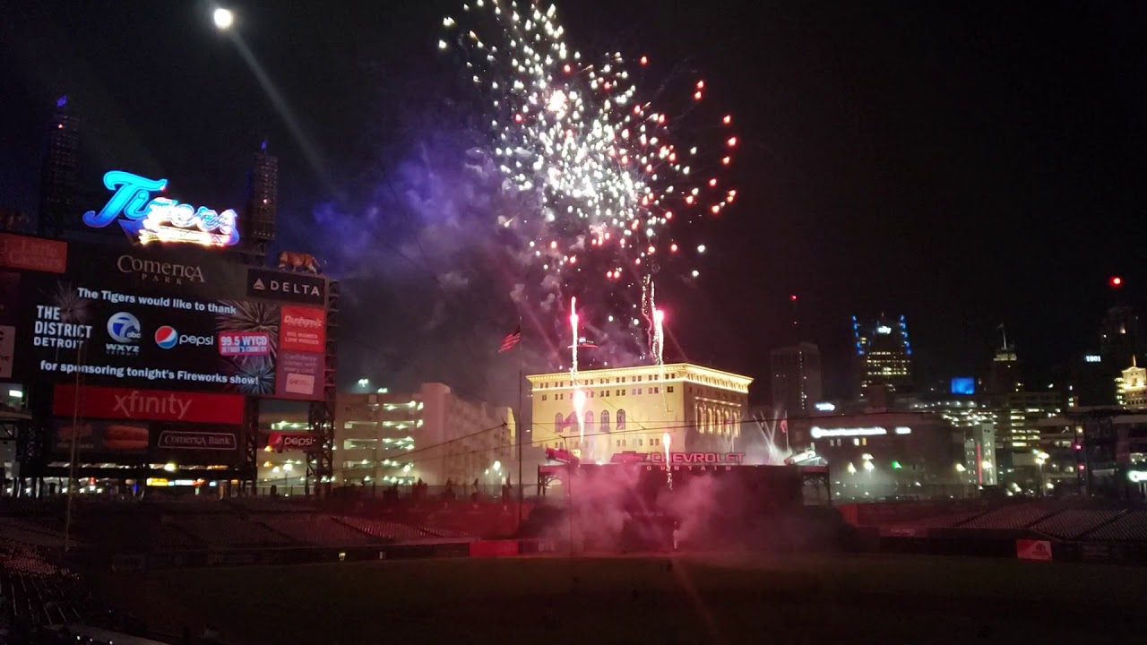Detroit Tigers Comerica Park fireworks September 13 2019 - YouTube