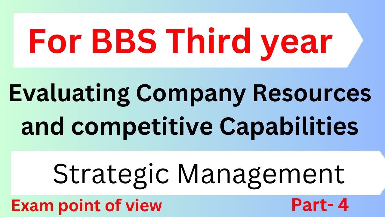 #Evaluating Company Resource and competitive Capabilities II for BBS ...