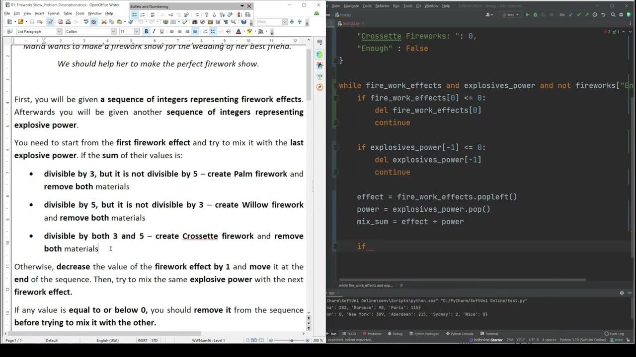 SoftUni Advanced - 01. Fireworks Show - Python Advanced Exam - 14 February 2021 - YouTube