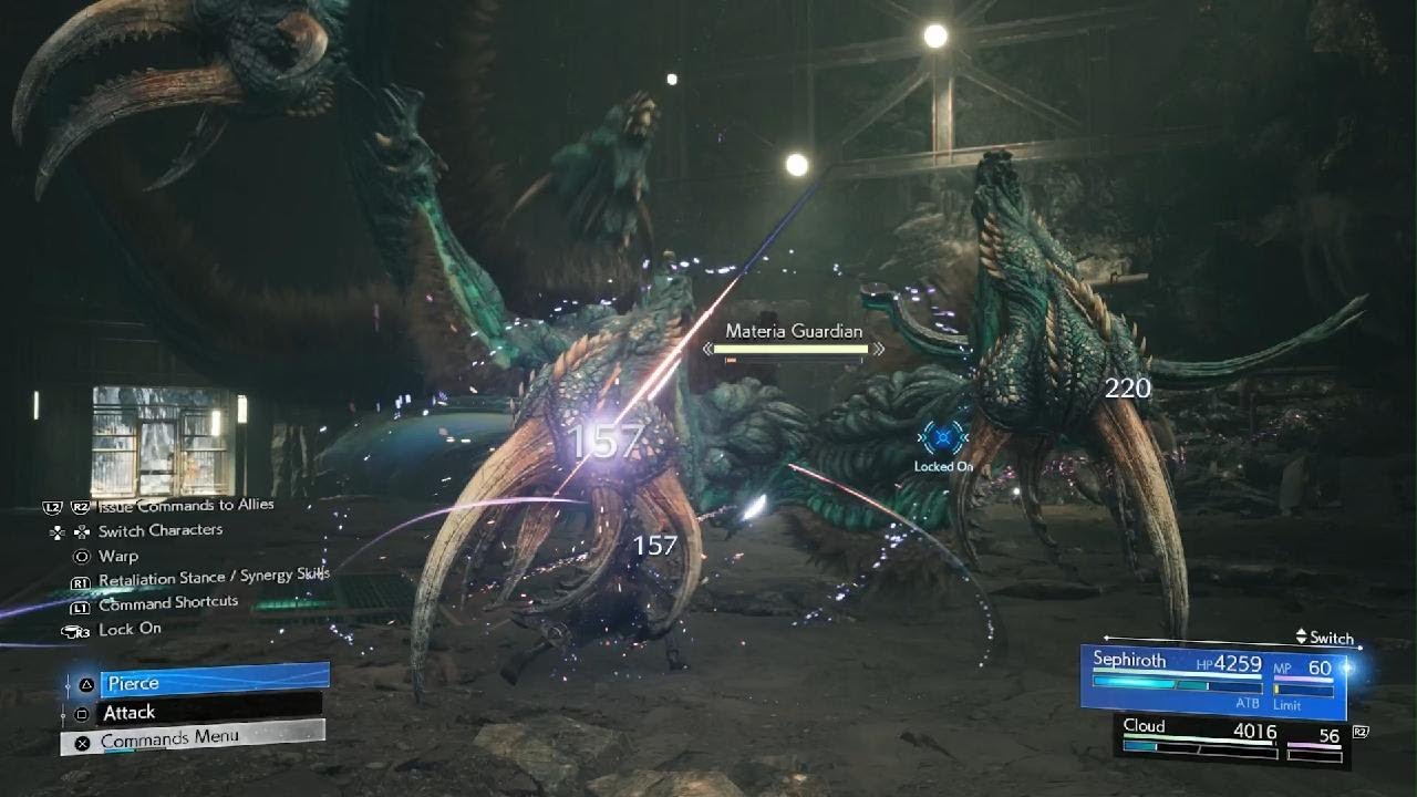 [FF7R] Octaslash + Cometeor against Materia Guardian - YouTube