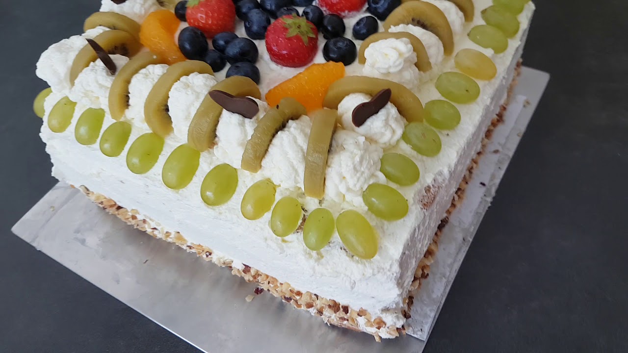 slagroomtaart gemaakt - YouTube