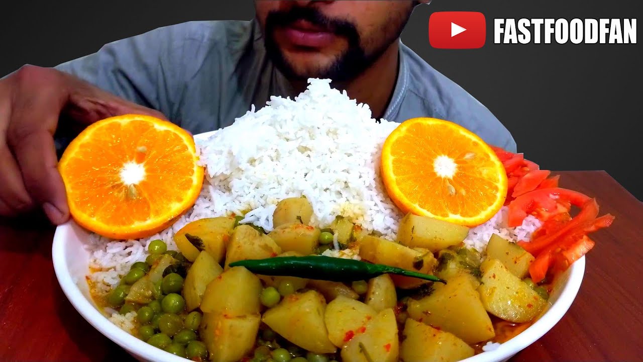 Veg Curry with Rice eating | veg curry eating with rice | mix ...