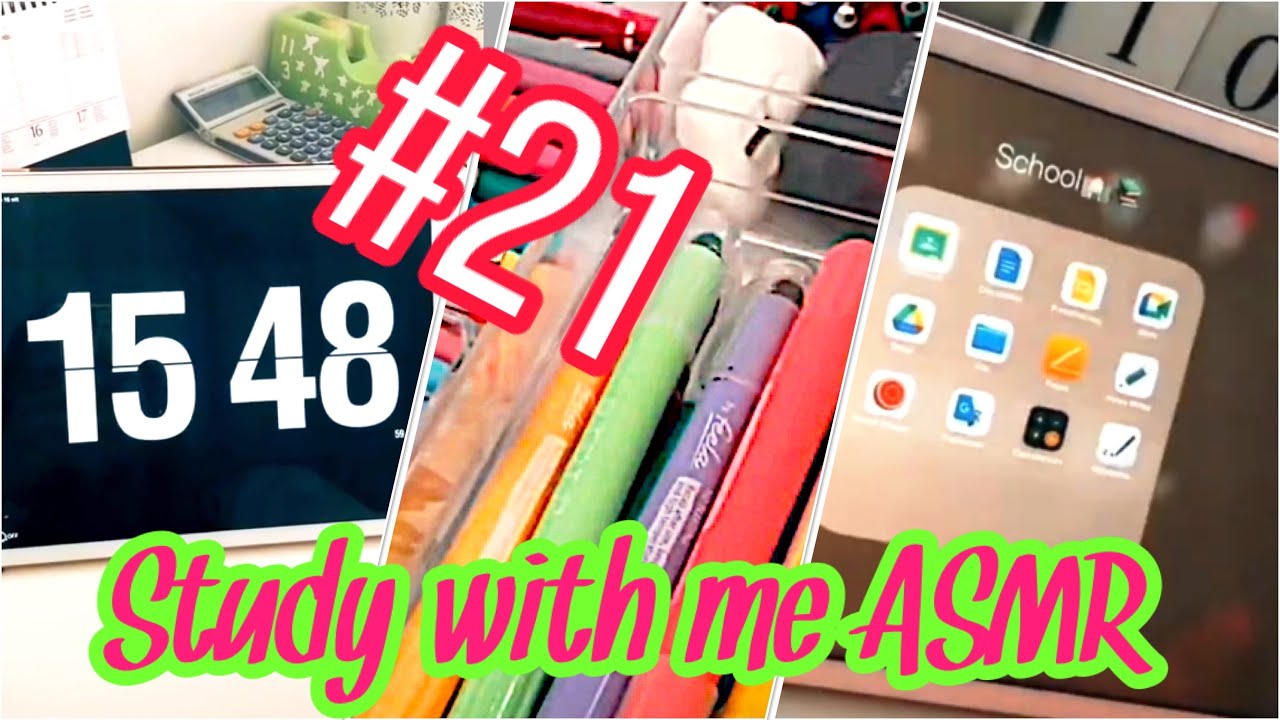 Study with me ASMR#21 | TikTok Compilation | Stationary | iPad | Time Table | Highlighter ...
