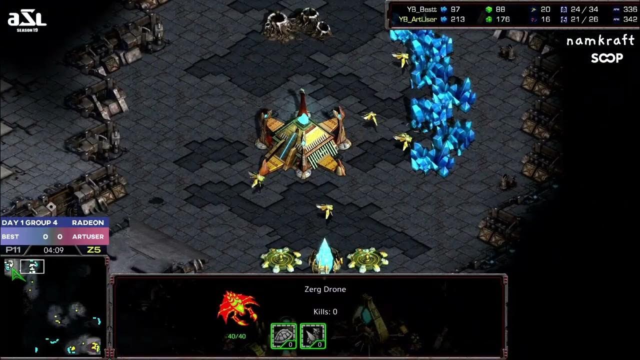 ASL S19 Preliminary Day 1 Group 4 Best vs Artuser Set 1 PvZ @ Radeon | Starcraft Commentary ...