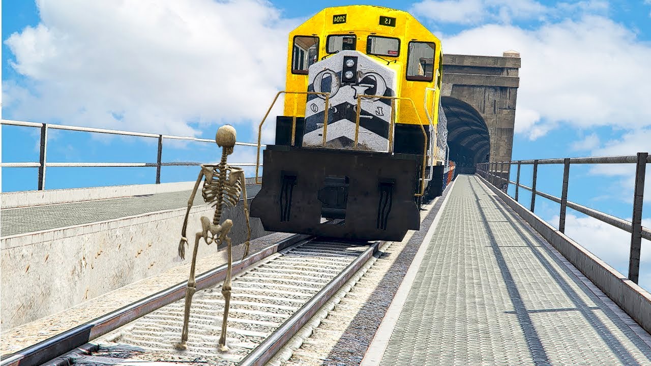 SKELETON 🆚 TRAIN In GTA 5.. - YouTube
