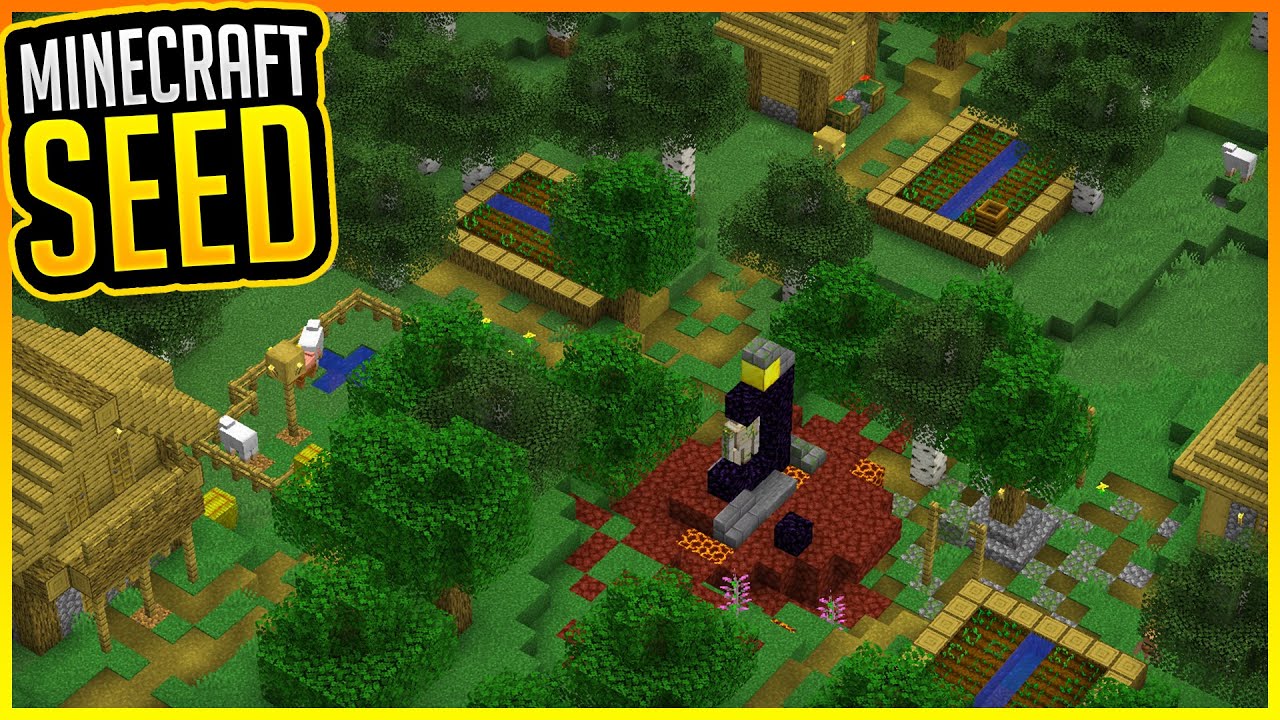 Seed: Village With Ruined Portal In The Middle! @Spawn Minecraft 1.16.1 ErikOnHisPeriod - YouTube