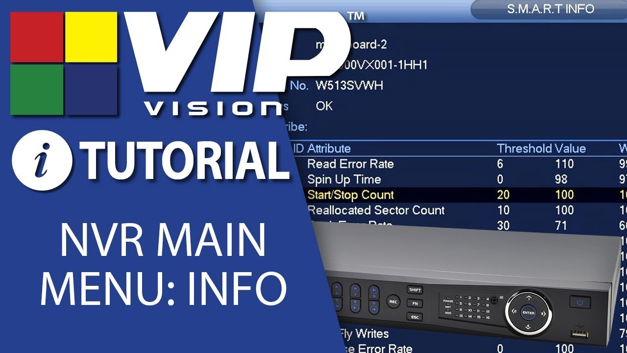 VIP Vision NVR Tutorials: Main Menu - Info - YouTube