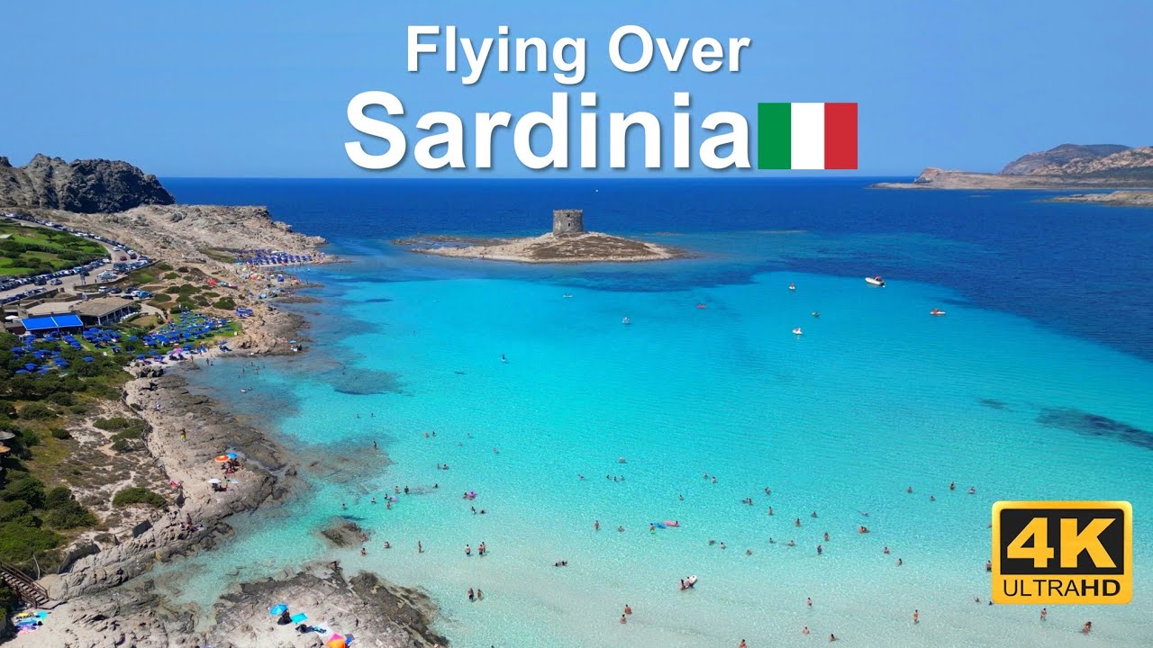 Flying Over Sardinia (4K) | Relaxing Turquoise Water & Coves | Drone ...