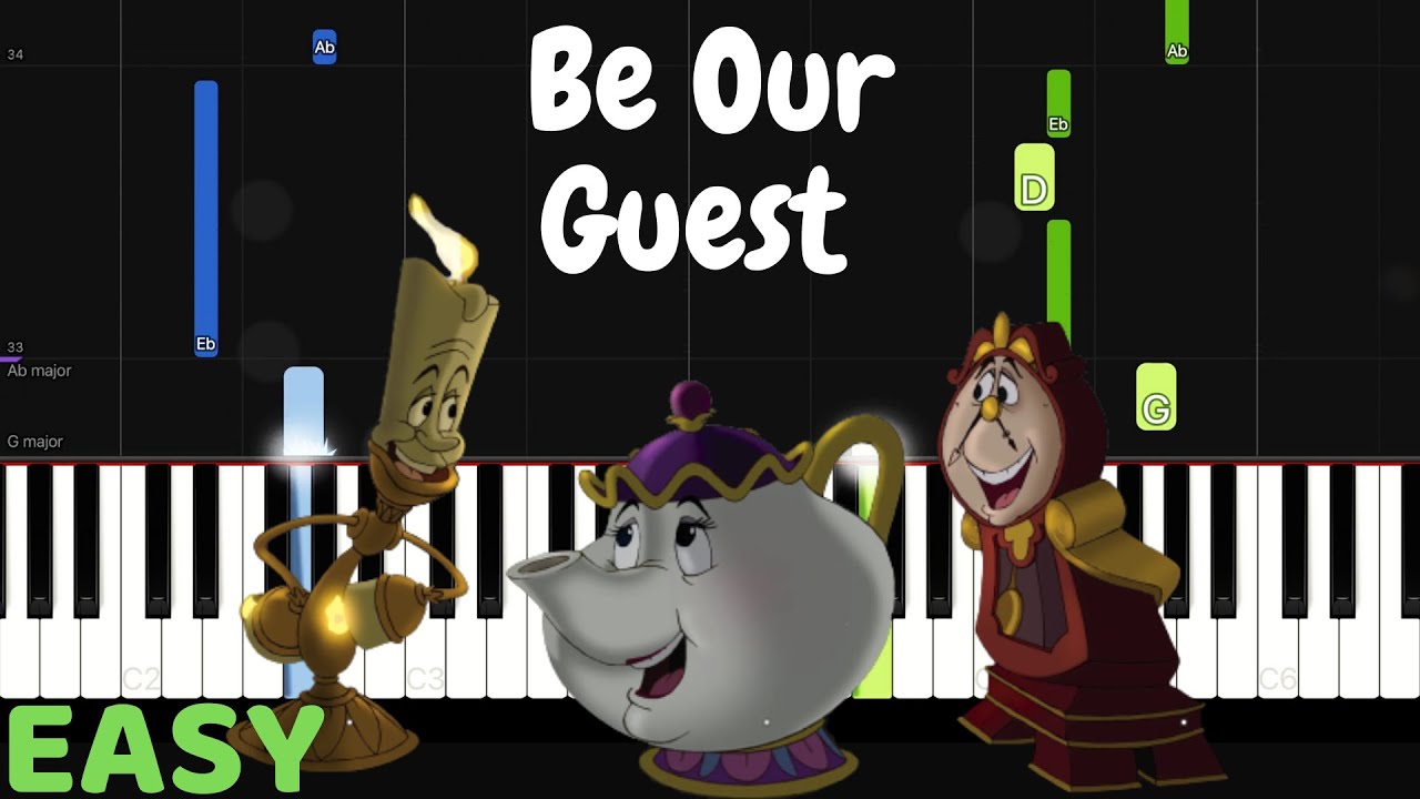 Be Our Guest - EASY Piano Tutorial - Tunes With Tina - YouTube