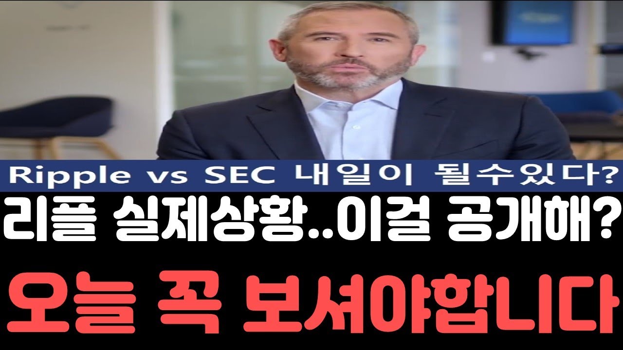리플전망 리플 100 실제상황 영상을 통해 Sec와의 소송에 폭로전을 공개해 오늘 영상은 꼭 보셔야합니다 리플전망 리플호재 리플급등 리플코인 리플소송