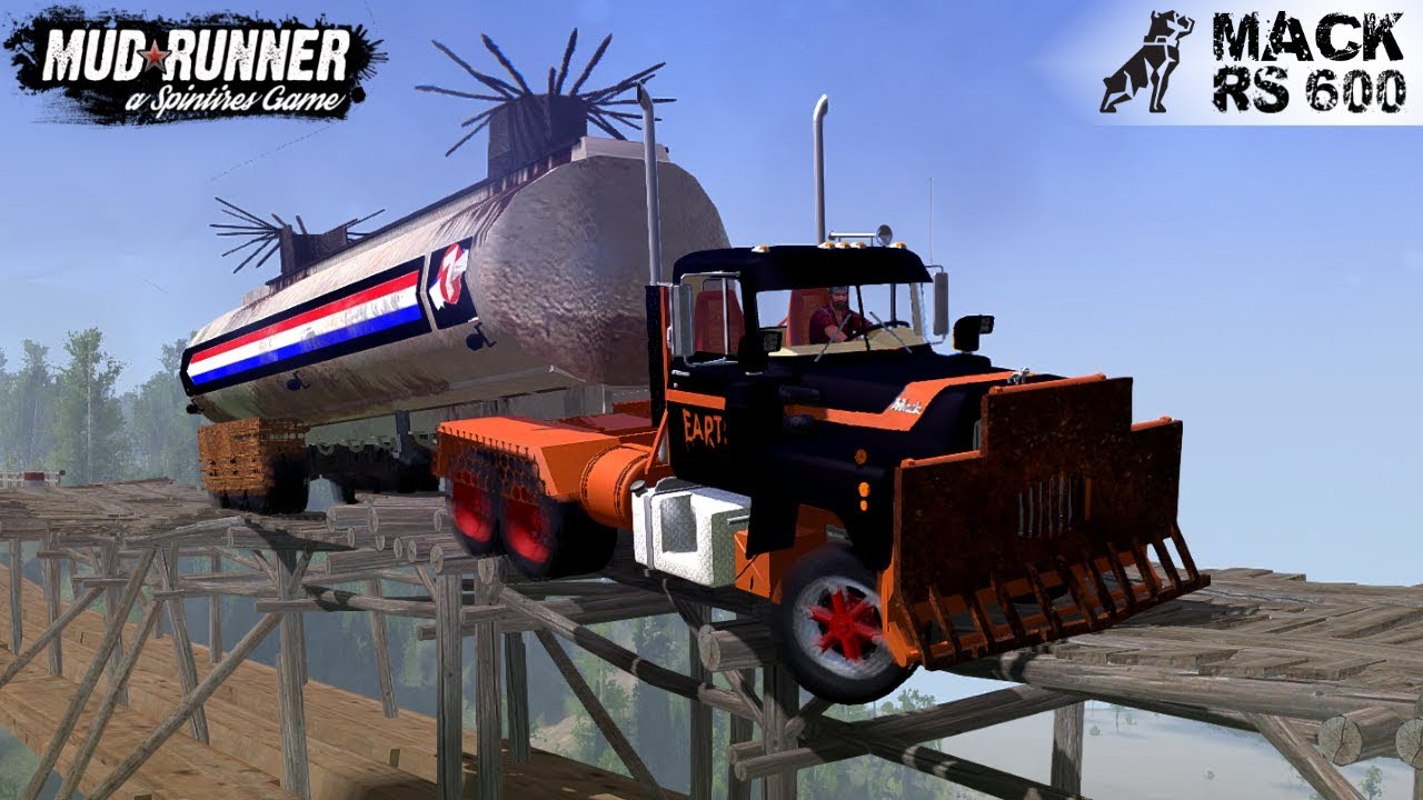 Spintires: MudRunner - MACK RS600 MADMAX On Flooded and Abandoned Roads ...