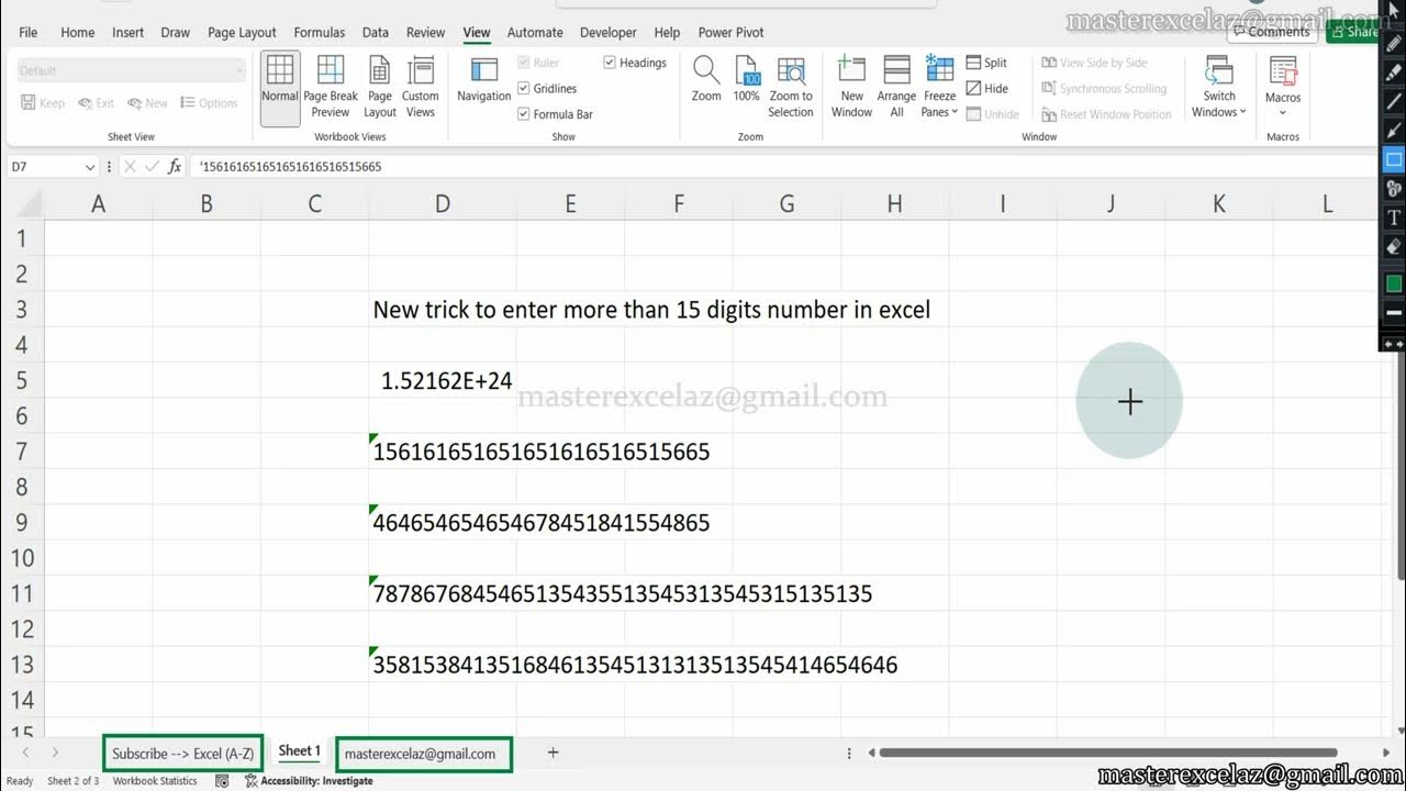 New trick to enter more than 15 digits number in excel - MS Excel Tips & Tricks - YouTube