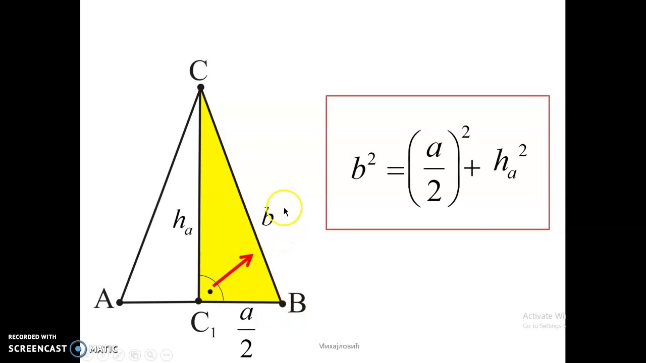 Jednakokraki trougao, formule i zadaci - YouTube