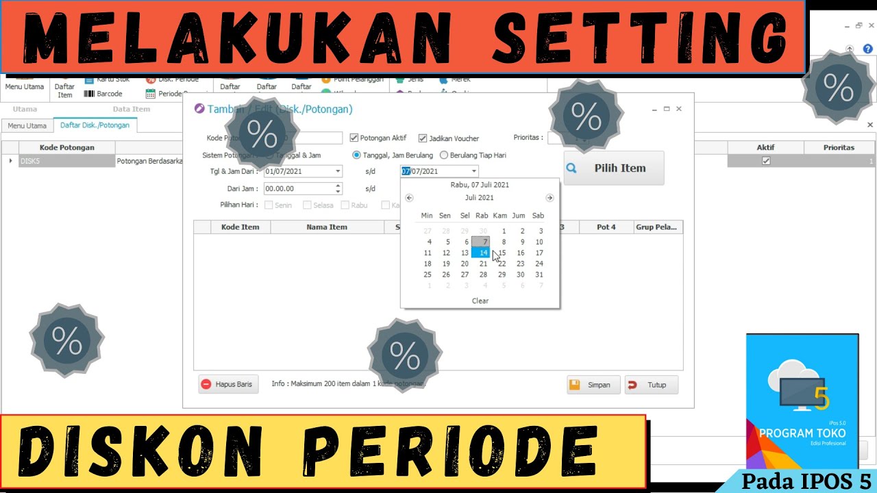 Melakukan Setting Diskon Periode pada IPOS 5 - PROGRAM IPOS 5 - YouTube