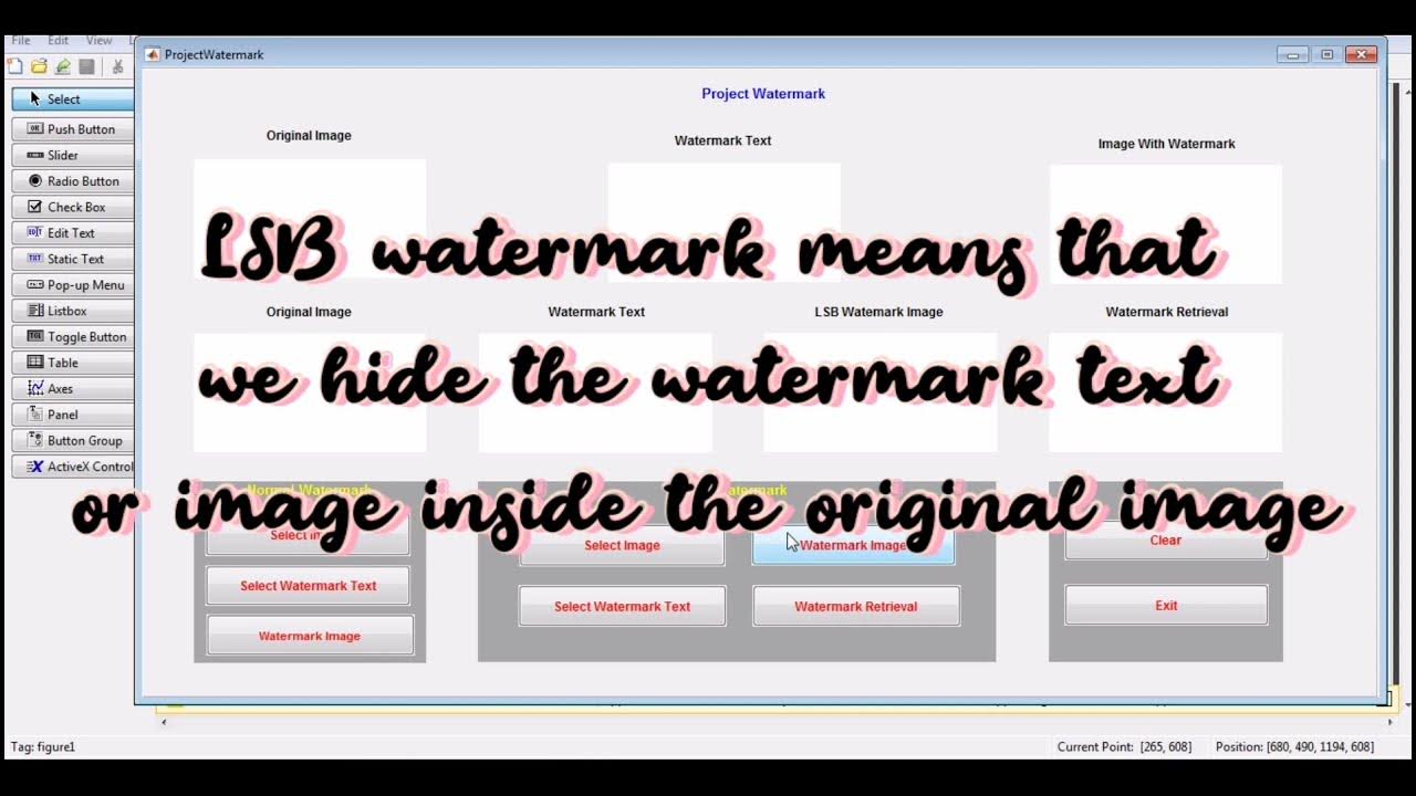 Watermarking Image using MATLAB GUI - YouTube