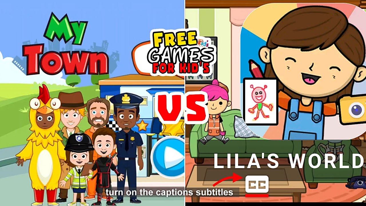 MY TOWN POLICE vs LILA'S WORLD | Games for Kids - YouTube