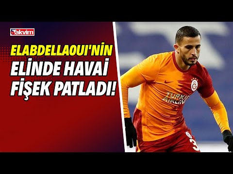 Galatasaray'da yılbaşı kutlaması yapan Omar Elabdellaoui'nin elinde havai fişek patladı!