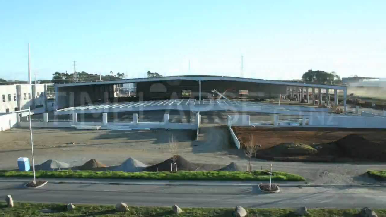 Time-lapse of warehouse being built over 5 months - YouTube