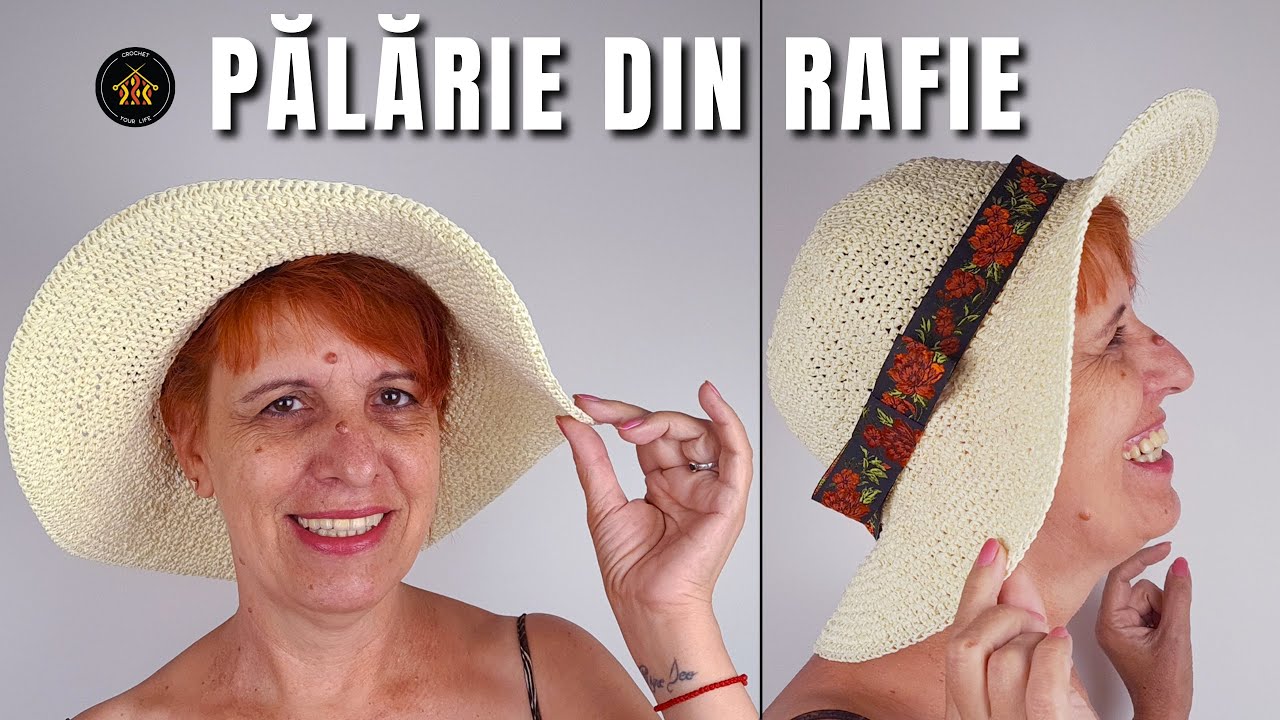 Palarie crosetata de vara DIN RAFIE Carla - perfecta pentru zilele ...