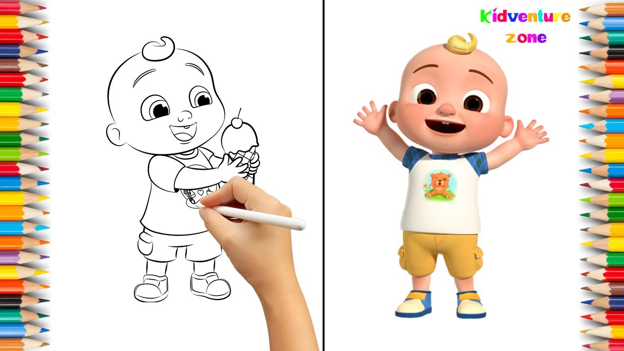 Coloring Baby from Cocomelon For Kids | Kindergarten Arts And Color For Children | How to Color ...