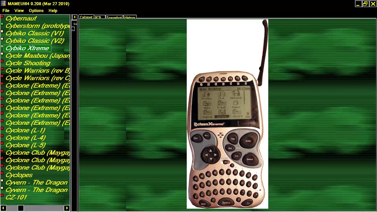 MAME MESS CYBIKO XTREME WITH OLD CYBIKO V1 & V2 GAMES 2001 CYBIKO INC ...