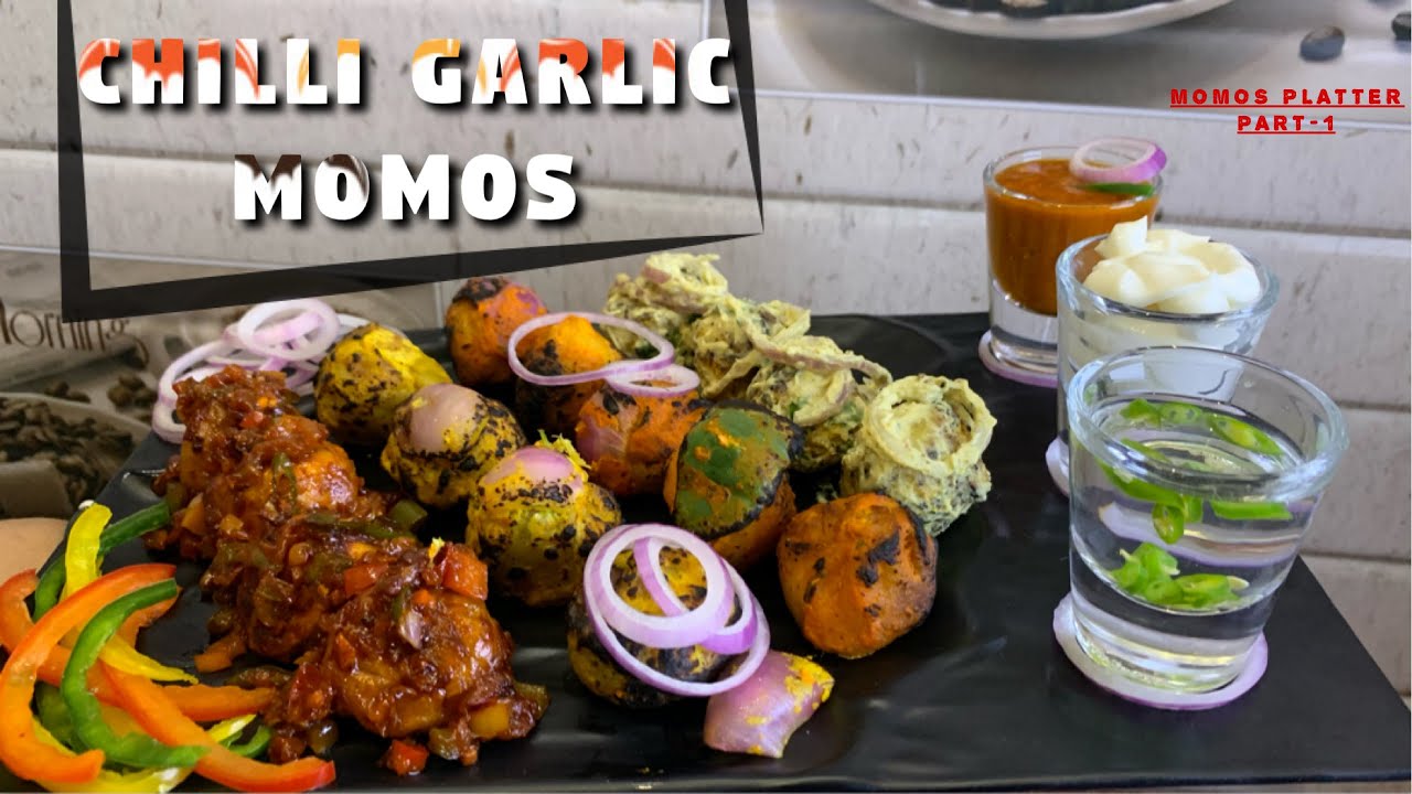 Veg chilli garlic momos recipe | street style momos - YouTube